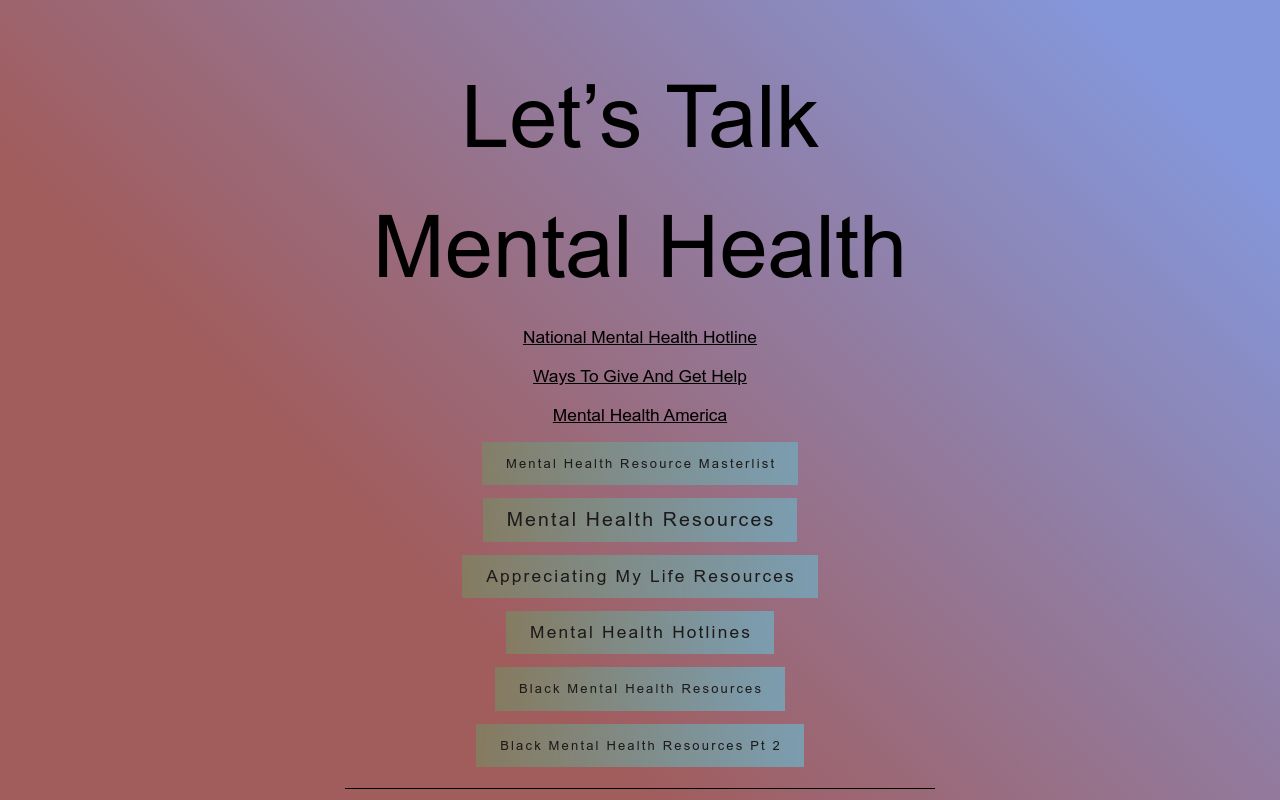 Lets Talk Mental Health